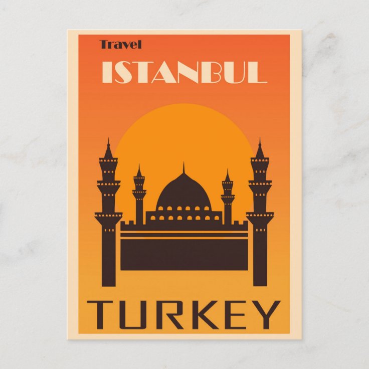 Istanbul Turkey Vintage Travel Poster Postcard | Zazzle