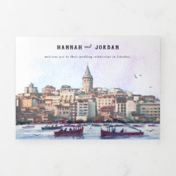 Istanbul, Turkey Wedding | Tri-Fold Invitation | Zazzle