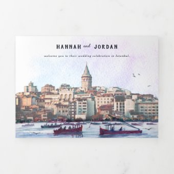 Istanbul, Turkey Wedding | Tri-Fold Invitation | Zazzle