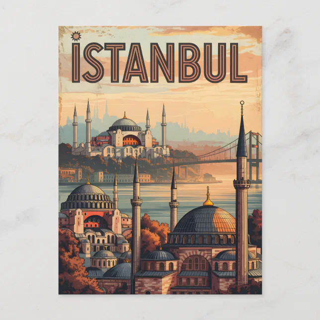 Istanbul vintage postcard | Zazzle