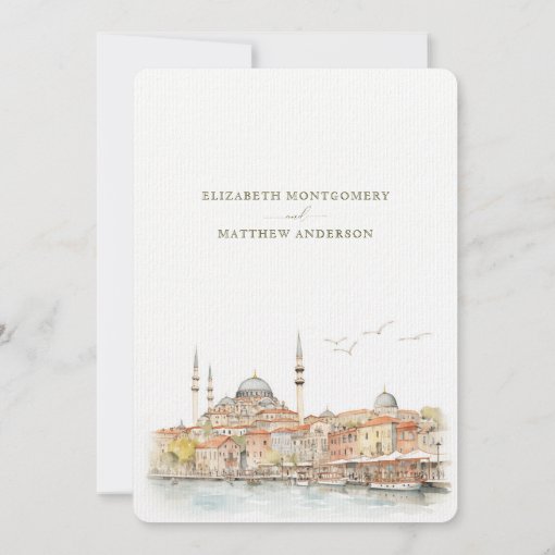 Istanbul Waterfront Elegance Save-the-Date Invitation | Zazzle