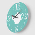 It Always Time for Tea in Our Kitchen Large Clock | Zazzle