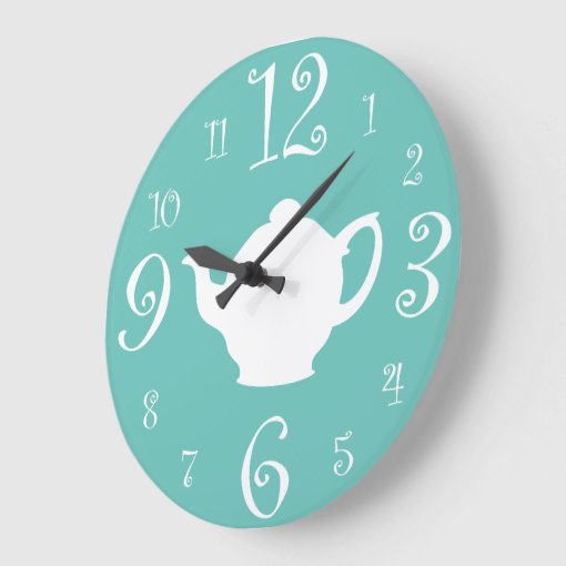 It Always Time for Tea in Our Kitchen Large Clock | Zazzle