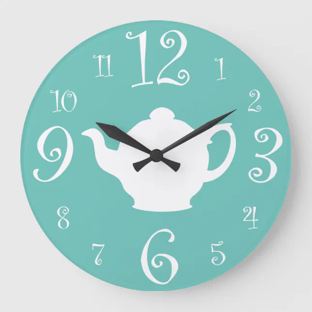 It Always Time for Tea in Our Kitchen Large Clock | Zazzle