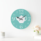 It Always Time for Tea in Our Kitchen Large Clock | Zazzle