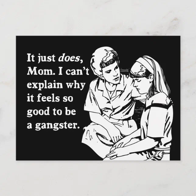 it feels good to be a gangster gangsta postcard | Zazzle