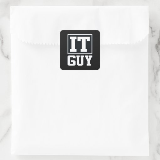 IT Guy Computer Tech Software Programmer Geek Square Sticker | Zazzle