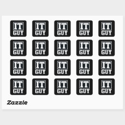 IT Guy Computer Tech Software Programmer Geek Square Sticker | Zazzle