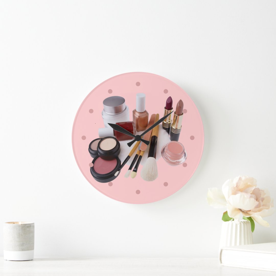 It Is Makeup Time Somewhere Large Clock | Zazzle