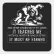 It Must Be Earned Wrestling Sport Square Sticker | Zazzle