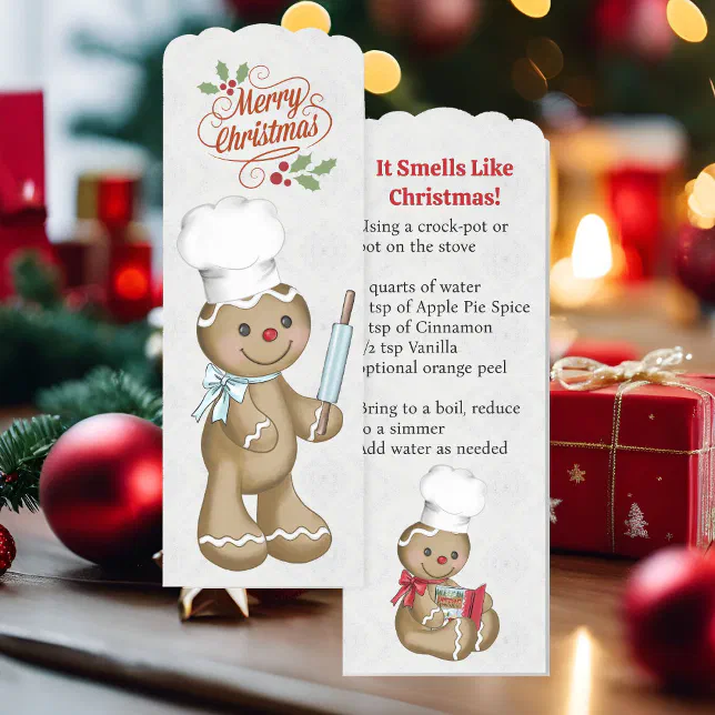 It Smells Like Christmas Recipe Stocking Stuffer Bookmarks | Zazzle