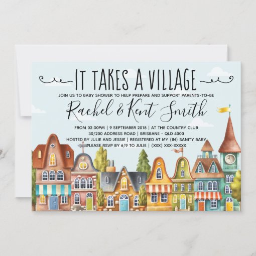 It Takes A Village Baby Shower Invitation | Zazzle