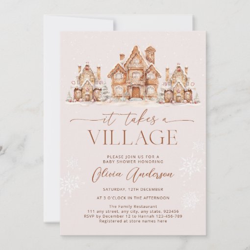 It Takes a Village Winter Baby Shower Invitation | Zazzle