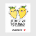 It Takes Two To Mango Funny Dancing Fruit Pun Sticker | Zazzle
