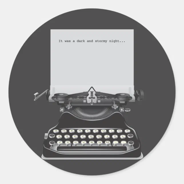 It was a Dark and Stormy Night Classic Round Sticker | Zazzle
