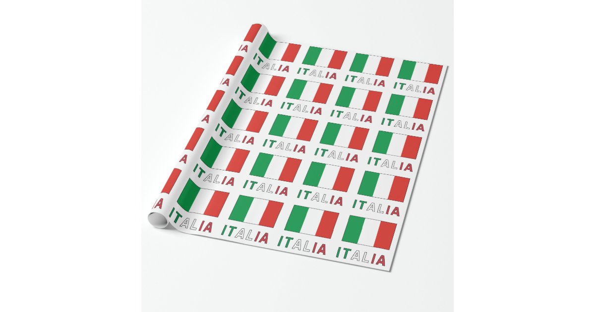 Italia and Italian Flag Wrapping Paper | Zazzle