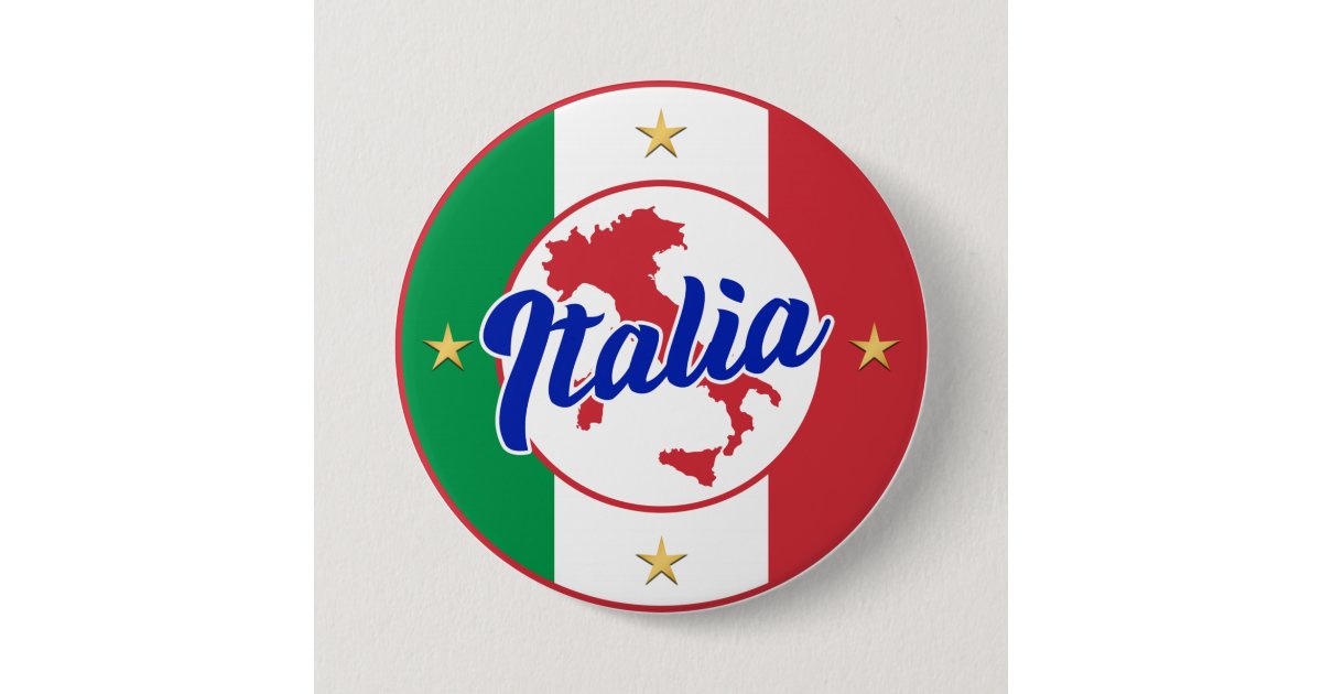 Italia Flag & Map Button | Zazzle