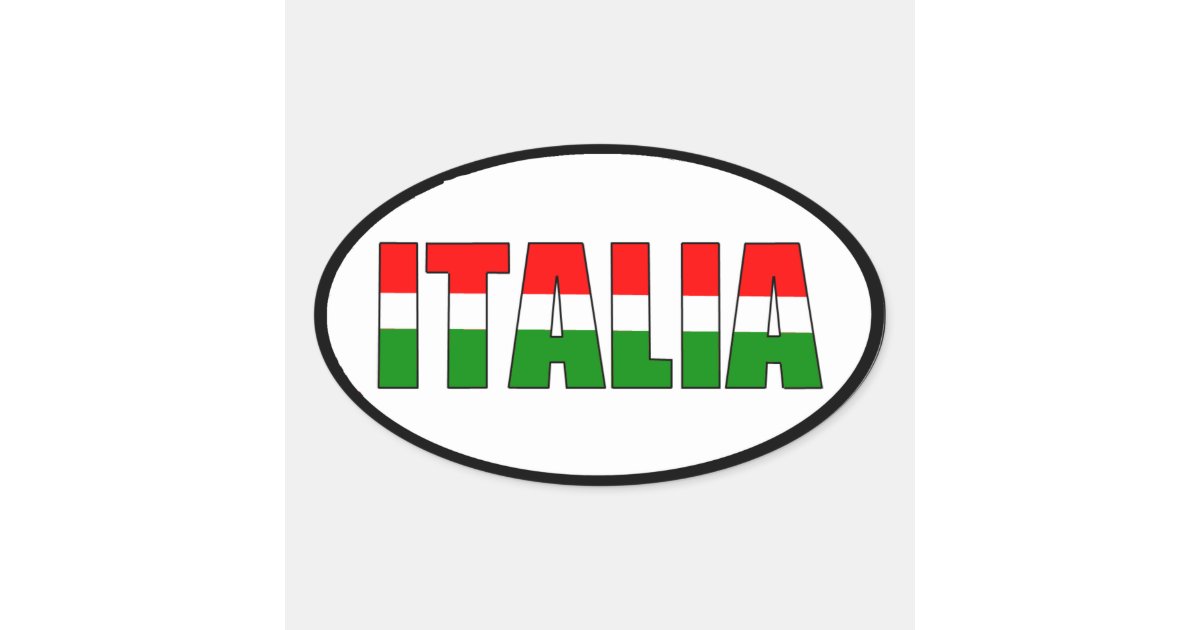 Italia Flag of Italy Oval Sticker | Zazzle