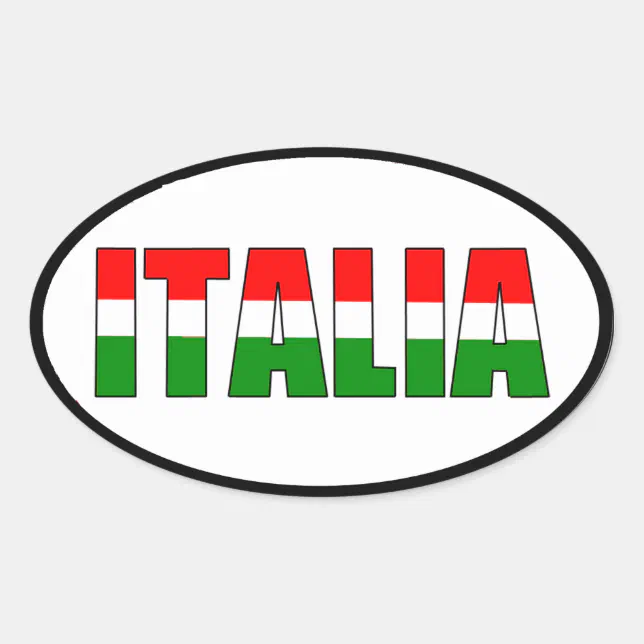 Italia Flag of Italy Oval Sticker | Zazzle