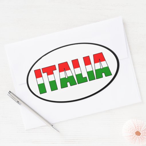 Italia Flag of Italy Oval Sticker | Zazzle
