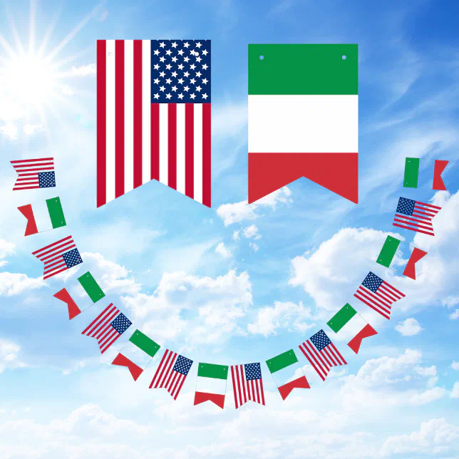 Italian-American Friendship Bunting Flags | Zazzle