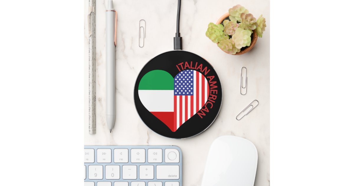 Italian American Italiano Americano Pride Wireless Charger | Zazzle