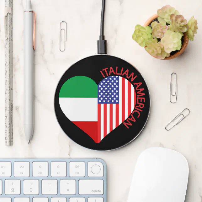 Italian American Italiano Americano Pride Wireless Charger | Zazzle