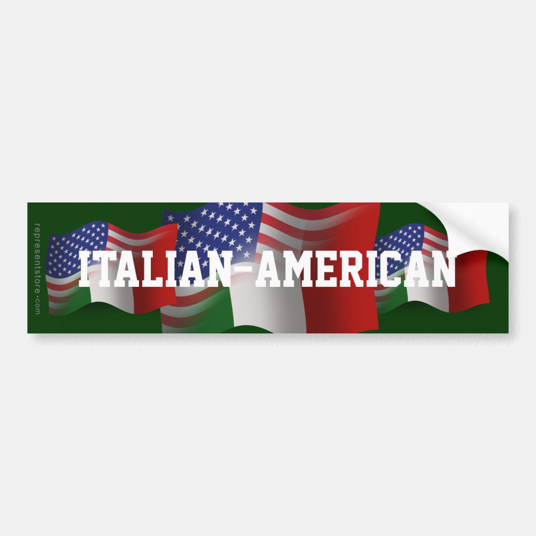 Italian-American Waving Flag Bumper Sticker | Zazzle