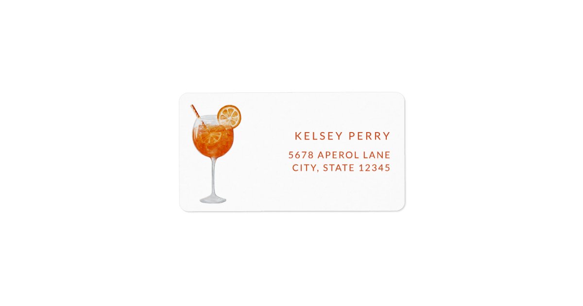 Italian Aperol Spritz Return Address Labels | Zazzle