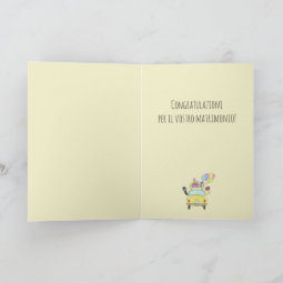 Italian Auguri Wedding Day Yellow Retro Car Card | Zazzle