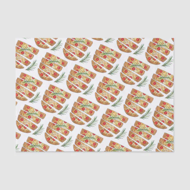 Italian Bakery Focaccia Olive Oil Bread Tomatoes Tissue Paper | Zazzle