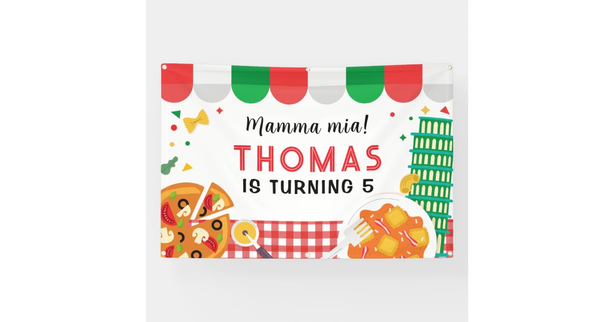 Italian Birthday Party backdrop Banner | Zazzle