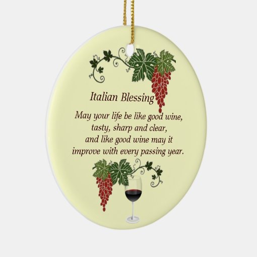 Italian Blessing Ceramic Ornament | Zazzle