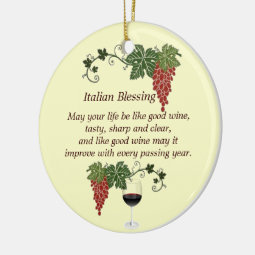 Italian Blessing Ceramic Ornament | Zazzle