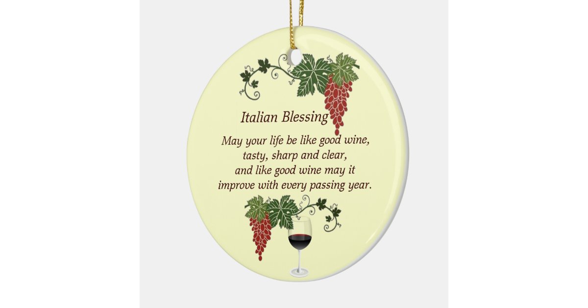Italian Blessing Ceramic Ornament | Zazzle