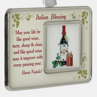 Italian Blessing Ornament 2 | Zazzle