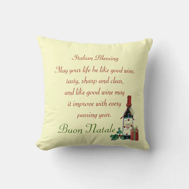 Italian Blessing Throw Pillow | Zazzle