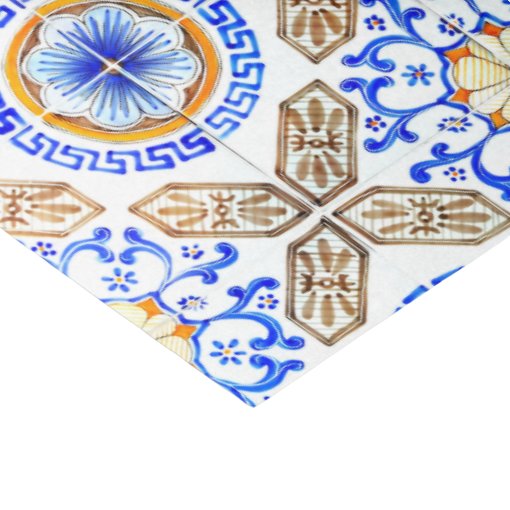 Italian Blue Mosaic Tissue Paper | Zazzle