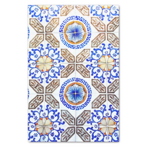 Italian Blue Mosaic Tissue Paper | Zazzle