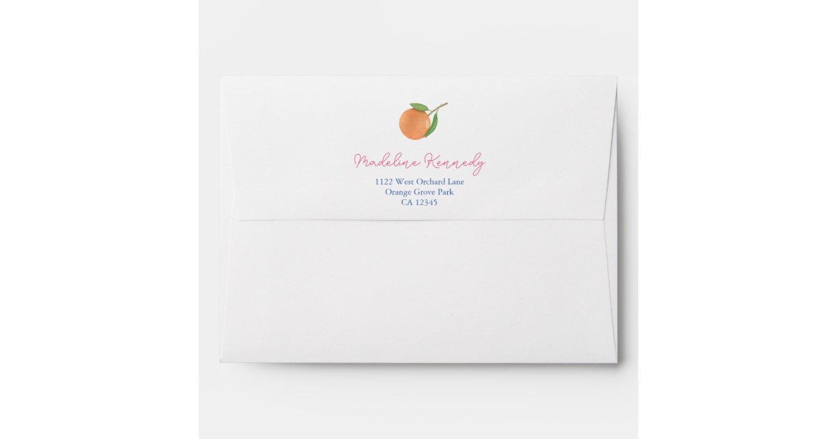 Italian Blue Tile Citrus Amore Bridal Shower Envelope | Zazzle
