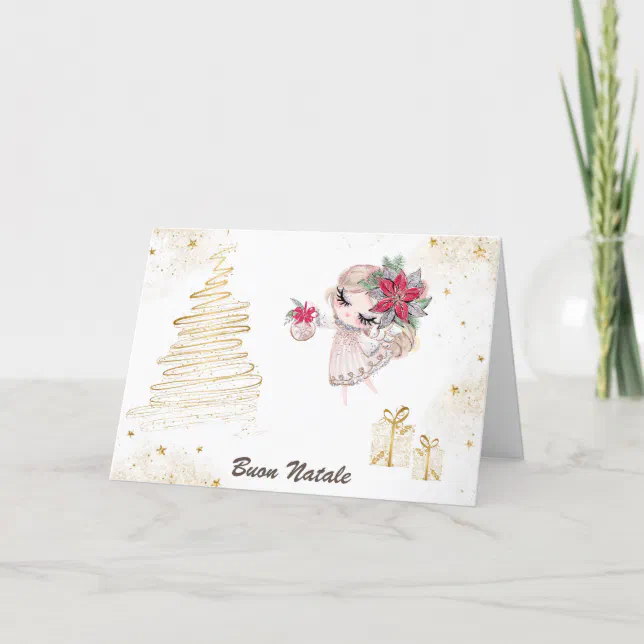 Italian Buon Natale Merry Christmas Holiday Card | Zazzle