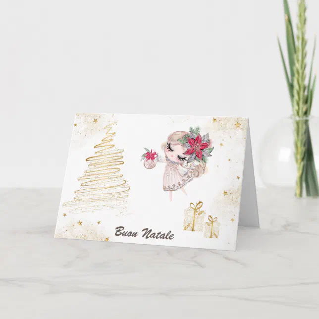 Italian Buon Natale Merry Christmas Holiday Card | Zazzle