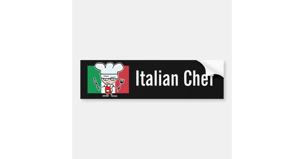 Italian Chef Bumper Sticker | Zazzle