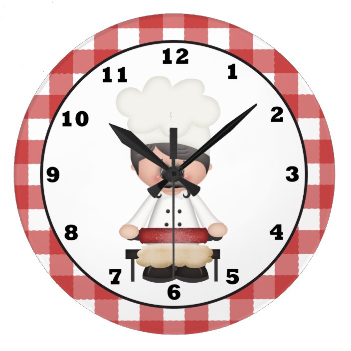 Italian Chef Cartoon kitchen wall clock | Zazzle.com