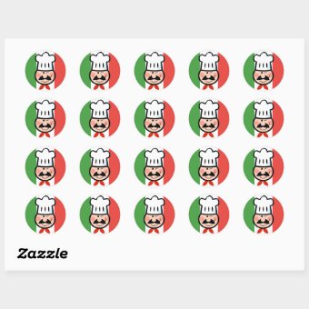 Italian Chef Classic Round Sticker | Zazzle