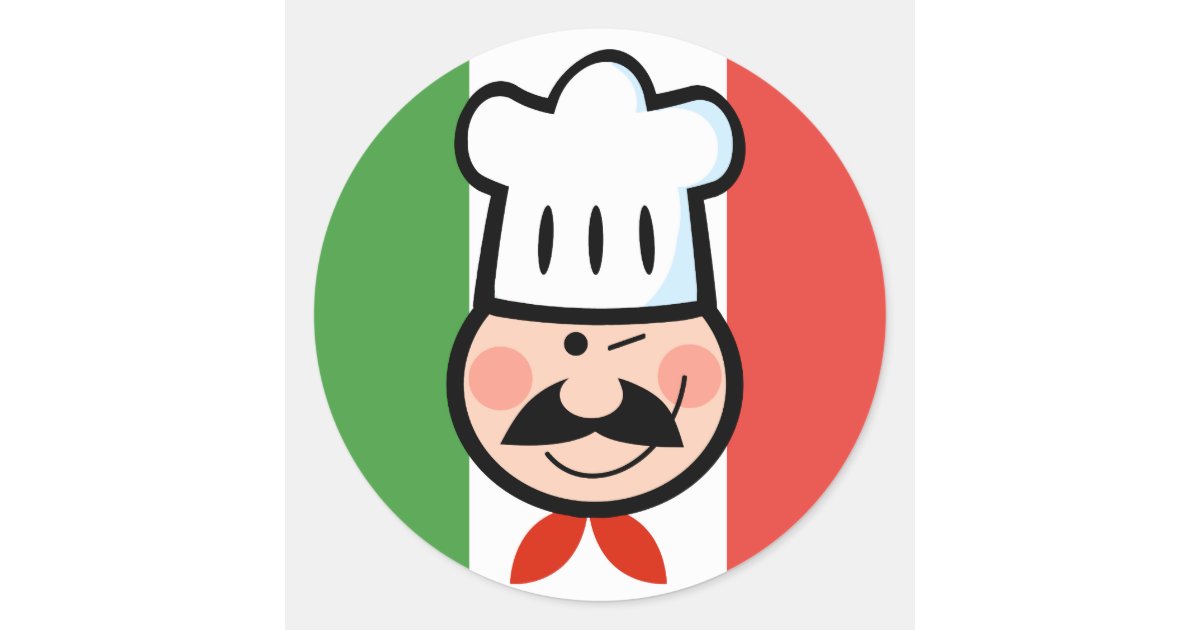 Italian Chef Classic Round Sticker | Zazzle