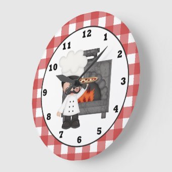 Italian Chef fun kitchen wall clock | Zazzle