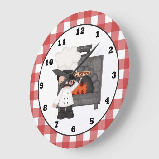 Italian Chef fun kitchen wall clock | Zazzle