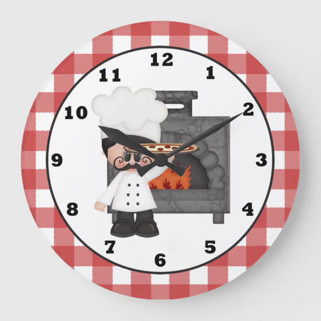 Italian Chef fun kitchen wall clock | Zazzle