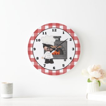 Italian Chef fun kitchen wall clock | Zazzle